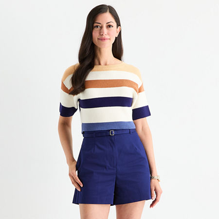 Click here for Worthington Womens Crew Neck Elbow Sleeve Pullover... prices