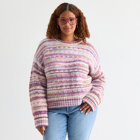 Click here for St. Johns Bay Plus Womens Crew Neck Long Sleeve Pu... prices