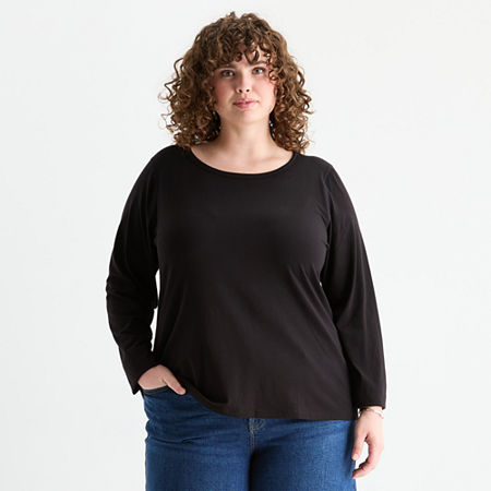 Click here for a.n.a Womens Round Neck Long Sleeve Adaptive Plus... prices