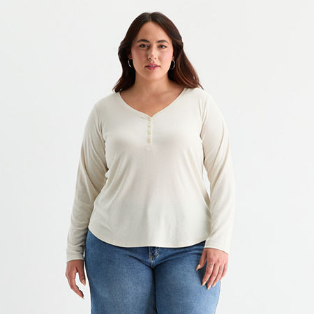Click here for a.n.a Plus Womens Henley Neck Long Sleeve Henley S... prices
