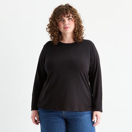 Click here for a.n.a Womens Round Neck Long Sleeve Plus T-Shirt... prices