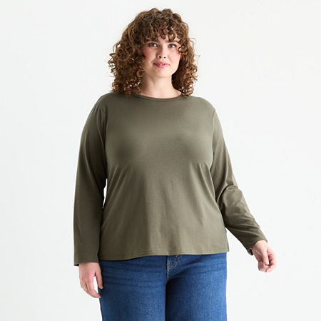 Click here for a.n.a Womens Round Neck Long Sleeve Plus T-Shirt... prices