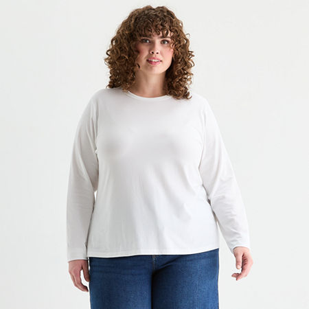 Click here for a.n.a Womens Round Neck Long Sleeve Plus T-Shirt... prices