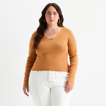 Click here for Bold Elements Plus Womens V Neck Long Sleeve Pullo... prices