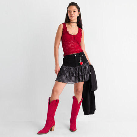 Click here for Joaquina for JCPenney Womens Low Rise Denim Skirt... prices