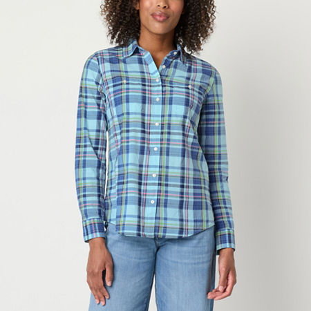 Click here for St. Johns Bay Womens Long Sleeve Cuffed Sleeve Reg... prices