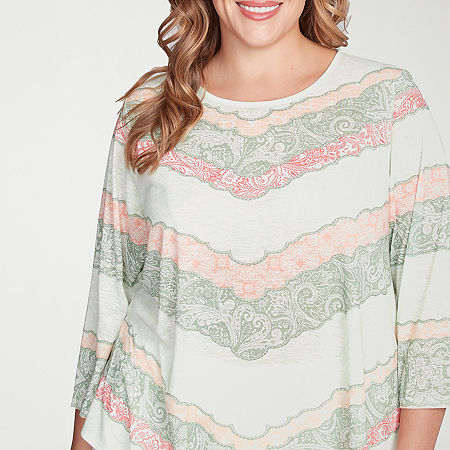 Click here for Larky Lark Womens Plus Crew Neck 3/4 Sleeve T-Shir... prices