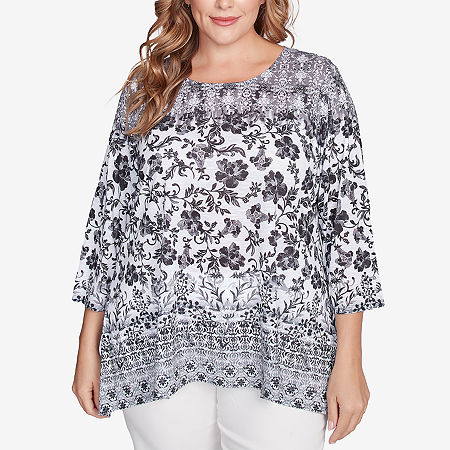 Click here for Larky Lark Womens Plus Crew Neck 3/4 Sleeve T-Shir... prices