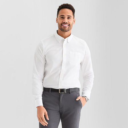 Click here for St. Johns Bay Poplin Mens Long Sleeve Slim Fit But... prices
