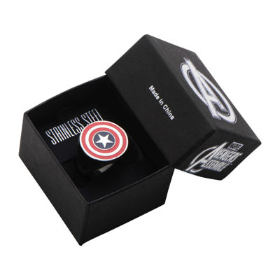Marvel Captain America Shield Mens Stainless Steel Ring, Color: White ...