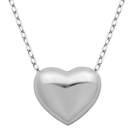 Click here for Sterling Silver Puffed Heart Pendant Necklace  One... prices