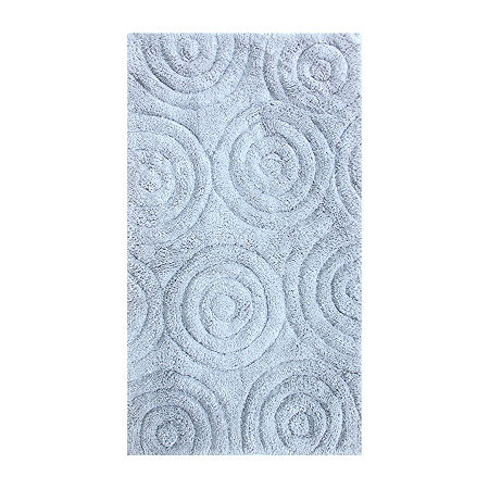 Click here for Knightsbridge Circles Bath Rug  One Size  Silver prices
