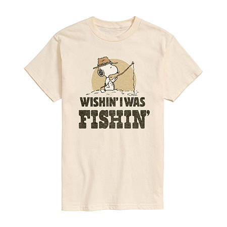 Click here for Mens Short Sleeve Wish I Was Fishin Snoopy Graphic... prices