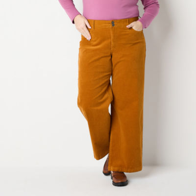 St. John's Bay Womens Mid Rise Wide Leg Corduroy Pant - Plus, Color ...