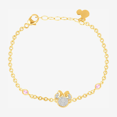 Disney Collection 14K Gold Over Silver 6 Inch Semisolid Link Minnie ...
