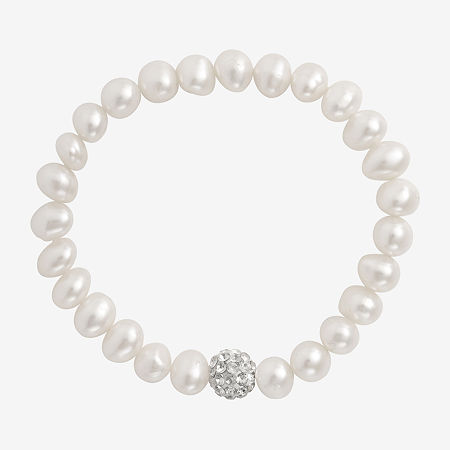 Click here for Girls Cultured Freshwater Pearl & Crystal Bracelet... prices