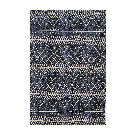 Feizy Colton R8318 5 x 8 Area Rug - Blue  Beige
