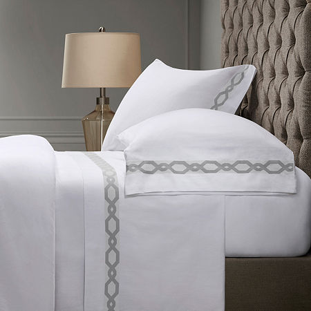 Closeout! Croscill Hem 300 Thread Count Cotton Sateen 4-Pc. Sheet Set  Queen - Gray