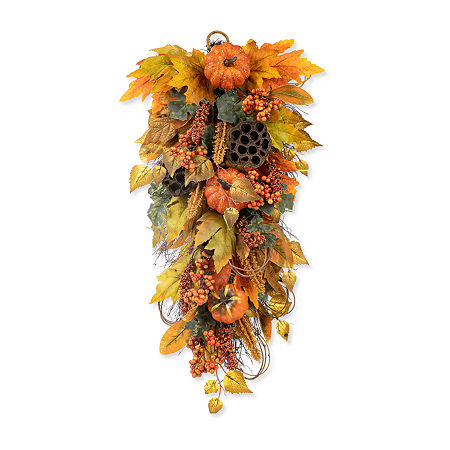 Click here for Glitzhome Fall Pumpkin Leaf Swag  One Size  Orange prices