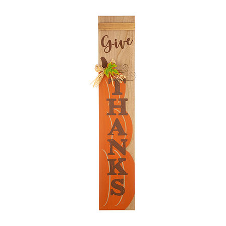 Glitzhome Thanksgiving Pumpkin Porch Sign Decor - Multi