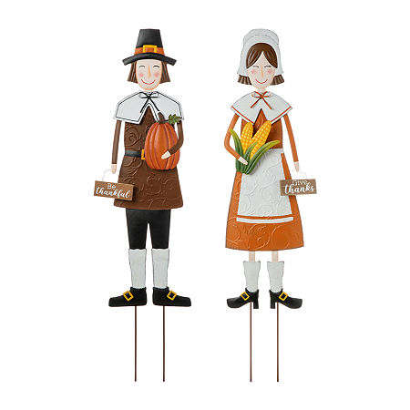 Click here for Glitzhome Set Of 2 Metal Harvest Thanksgiving Yard... prices
