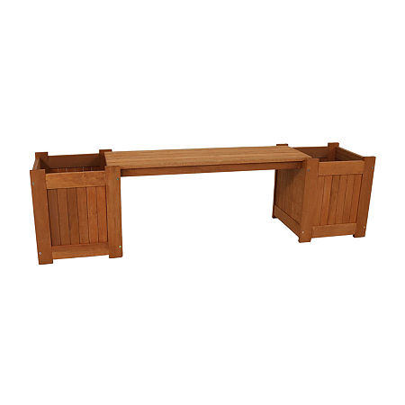 Click here for Meranti Wood Planter Box Patio Bench  One Size  Br... prices