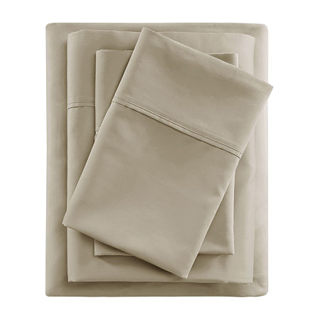 Beautyrest Cooling 600 Thread Count Cotton Blend 4-Pc. Sheet Set  California King - Khaki