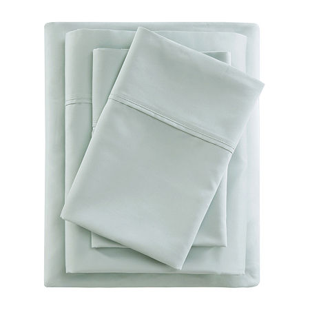 Beautyrest Cooling 600 Thread Count Cotton Blend 4-Pc. Sheet Set  Queen - Seafoam