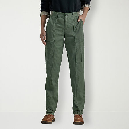 Lee Ultra Lux Womens Stretch Fabric Straight Mid Rise Straight Fit Cargo Pant  10  Green