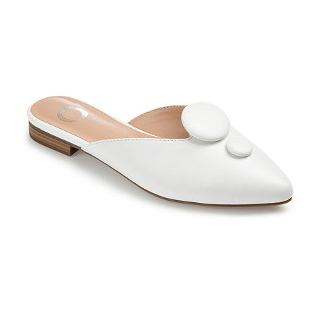 Journee Collection Mallorie Womens Pointed Mules  8 Medium  White