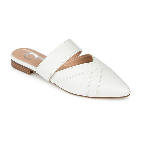 Journee Collection Womens Stasi Pointed Toe Mules - White