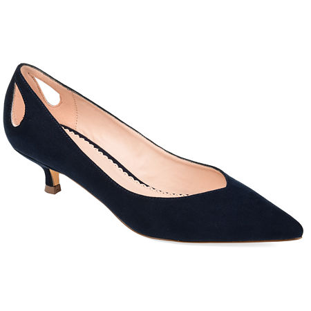 Journee Collection Womens Goldie Kitten Heels - Navy