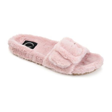 Click here for Journee Collection Womens Shadow Faux Fur Slide Sl... prices