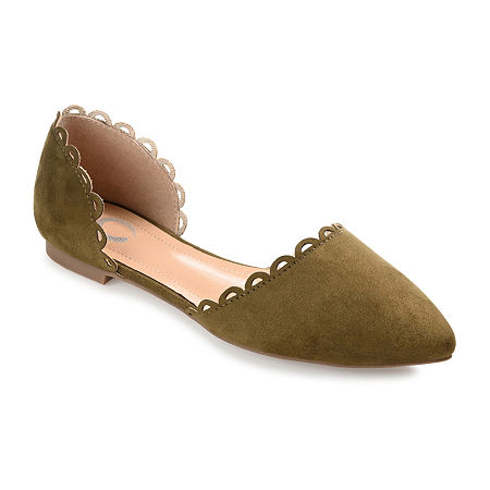 Journee Collection Womens Jezlin Scalloped Flats - Green