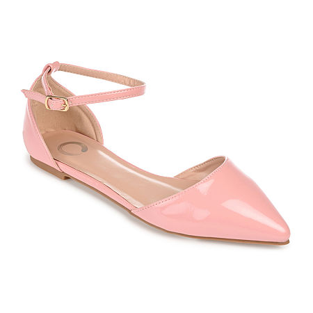 Journee Collection Womens Reba Ankle Strap Pointed Toe Flats - Pink