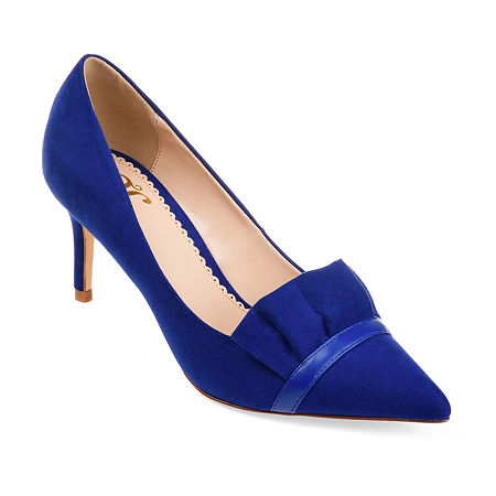 Journee Collection Womens Marek Ruffle Detail Dress Pumps - Blue
