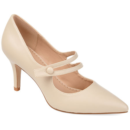 Journee Collection Sidney Womens Pointed Closed Toe Stiletto Heel Pumps  11 Medium  Beige