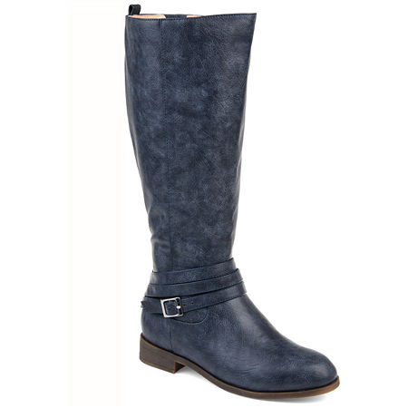 Journee Collection Womens Ivie Extra Wide Calf Knee High Riding Boots - Navy
