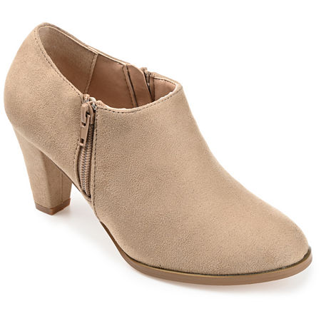 Journee Collection Womens Sanzi Side Zip Dress Shooties - Taupe