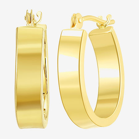 Click here for Womens 10K Gold 15mm Oval Hoop Earrings  One Size prices