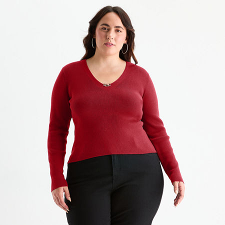 Click here for Bold Elements Plus Womens V Neck Long Sleeve Pullo... prices
