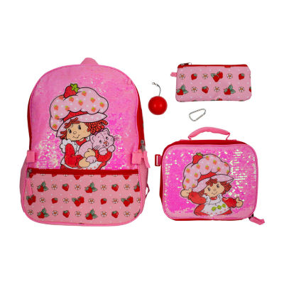 Licensed 5 Piece Strawberry Shortcake Backpack Set with Matching Lunch Bag