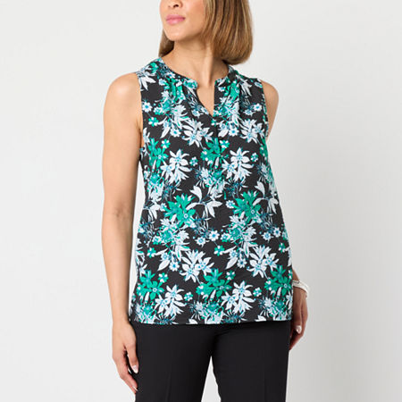 Click here for Liz Claiborne Womens Split Crew Neck Sleeveless Bl... prices