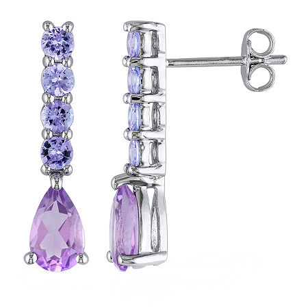 Click here for Genuine Amethyst & Tanzanite Linear Drop Sterling... prices