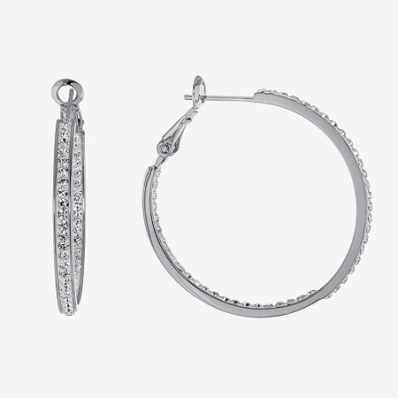 Click here for Sparkle Allure Womens Crystal 35mm Hoop Earrings... prices