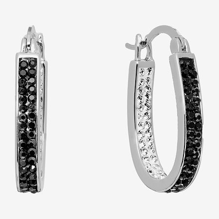 Click here for Sparkle Allure Womens Black Crystal 27.1mm Hoop Ea... prices
