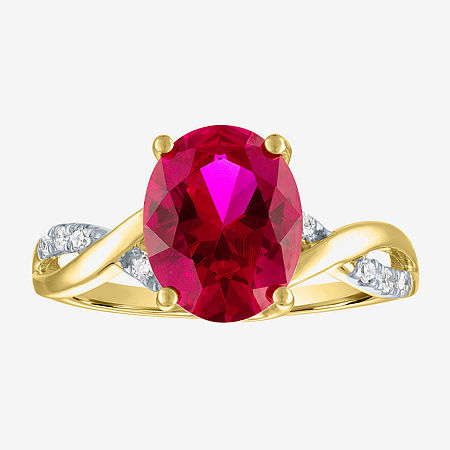 Click here for Womens Diamond Accent Lab Created Red Ruby 10K Gol... prices