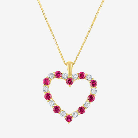 Click here for Womens Diamond Accent Lab Created Red Ruby 10K Gol... prices
