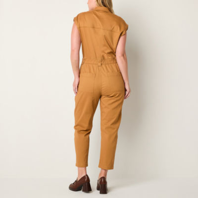 a.n.a Womens Sleeveless Belted Jumpsuit, Color: Brown Sugar - JCPenney