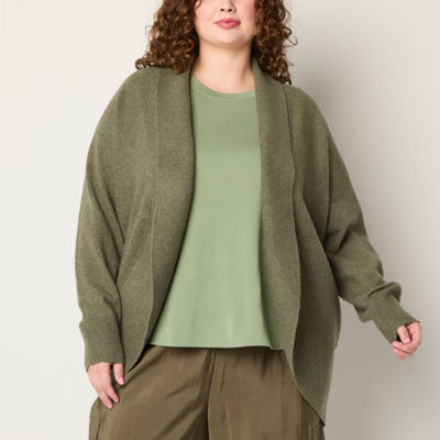 Stylus Plus Womens Long Sleeve Open Front Cardigan, Color: Oregano ...
